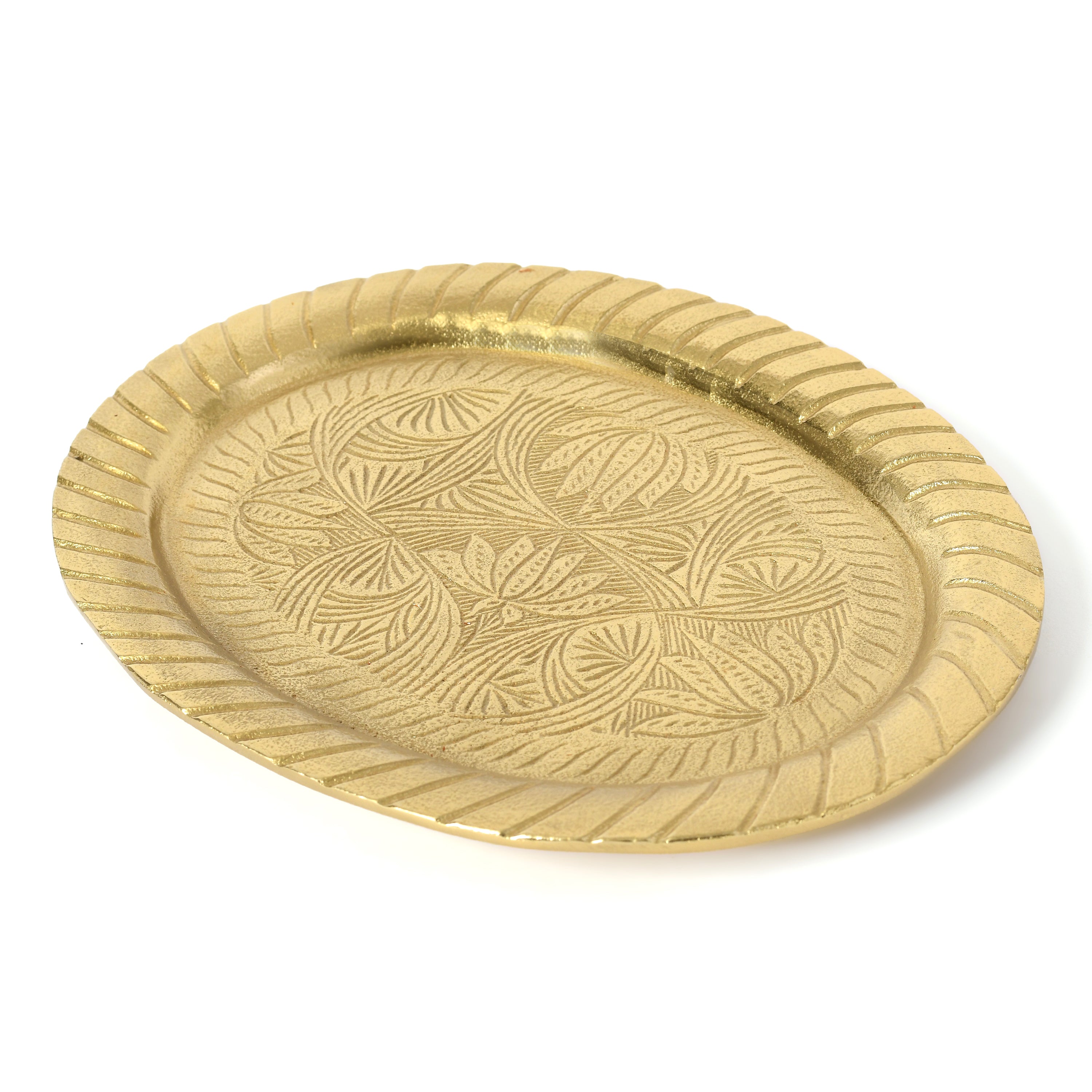 Golden Textured Tray – HOMENEARTH OVERSEAS PRIVATE LIMITED